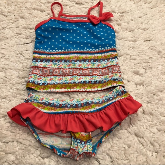 Floatimini | Swim | Floatimini 2 Piece Bathing Suit Girls Size 5 Blue ...